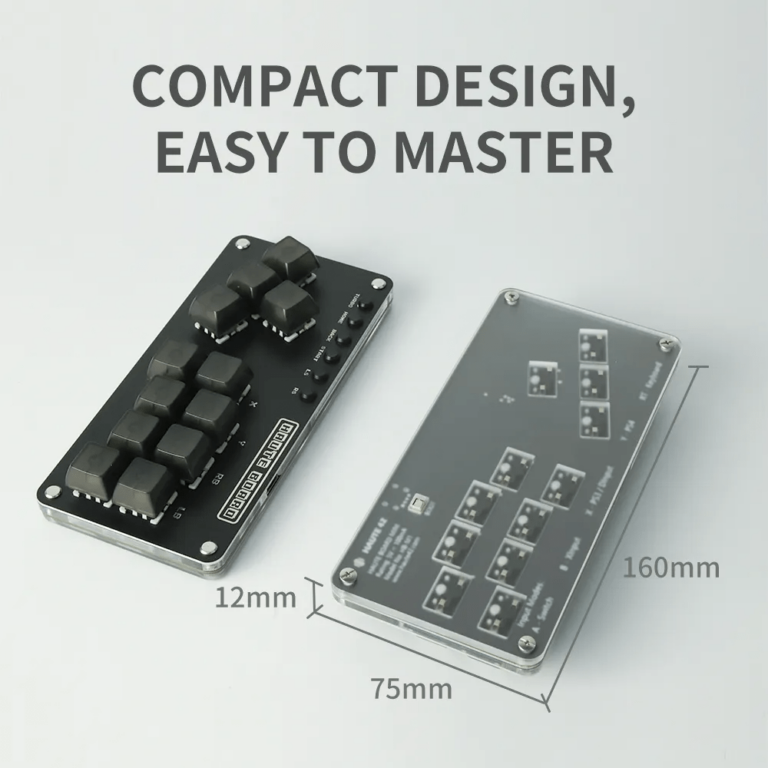 Haute42 미니 게이머핑거 히트박스 – PC/PS3/PS4/Switch용 소형 격투게임 키보드 아케이드 스틱 – 히트 박스 ...