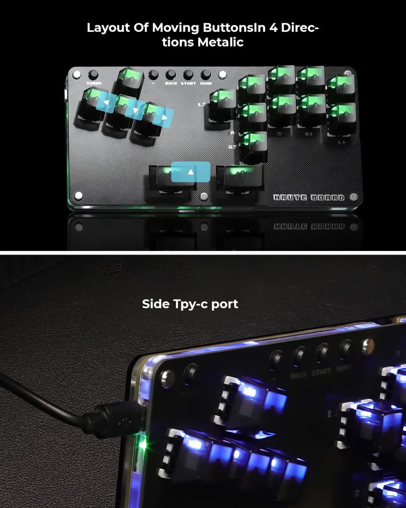 Haute42 B16 Mini Plus 파이트스틱 히트박스 레버리스 컨트롤러 미니 스틱리스 아케이드 스틱 PC/Ps3/Ps4 ...